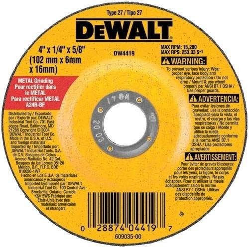 DeWALT® High Performance™ DW4523 Depressed Center Wheel, 4-1/2 in Dia x ...