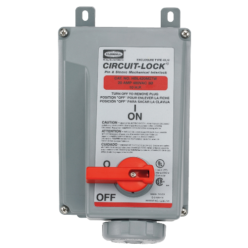 Wiring Device-Kellems HBL430MI7W Mechanical Interlock Device, 480 VAC ...