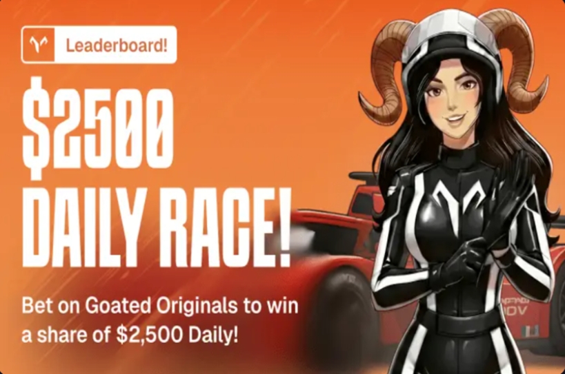 Goated.com Daily Race - Play Originals & Win a Share of $2500