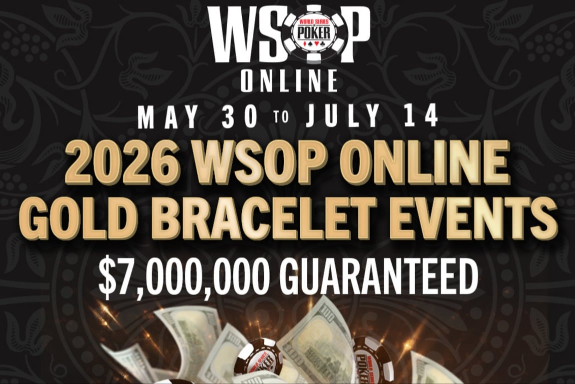 2026 WSOP Online Bracelet Schedule: 30 Events & $7M GTD