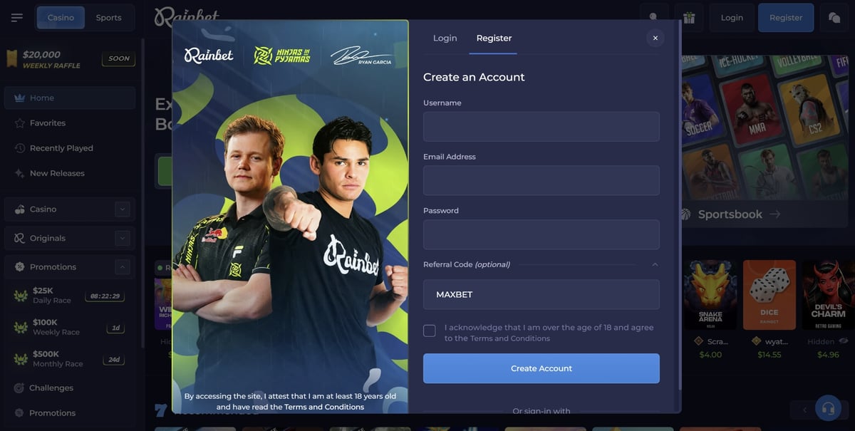 How to Sign Up with Rainbet in 2026 | Registration, Accessibility ...