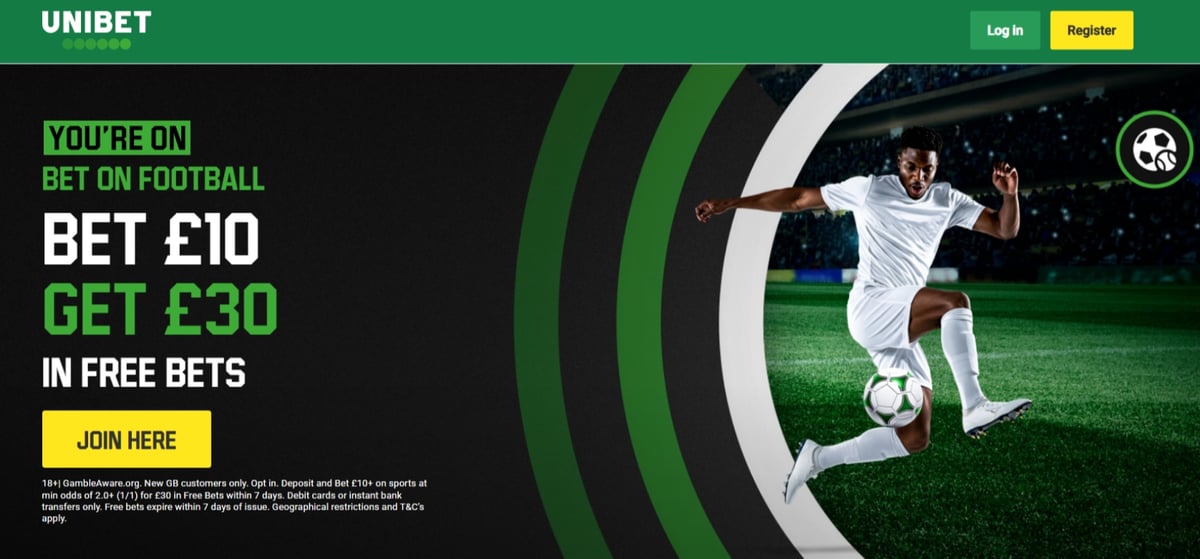 Unibet Promo Code NEWBONUS - Bet £10, Get £30 in free bets