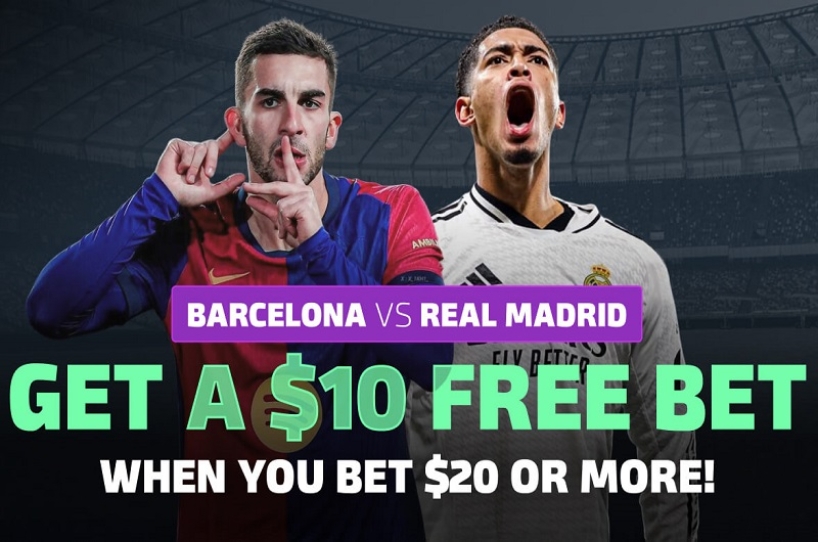 Barcelona vs Real Madrid - Bet $20 on El Clasico & get a $10 free bet