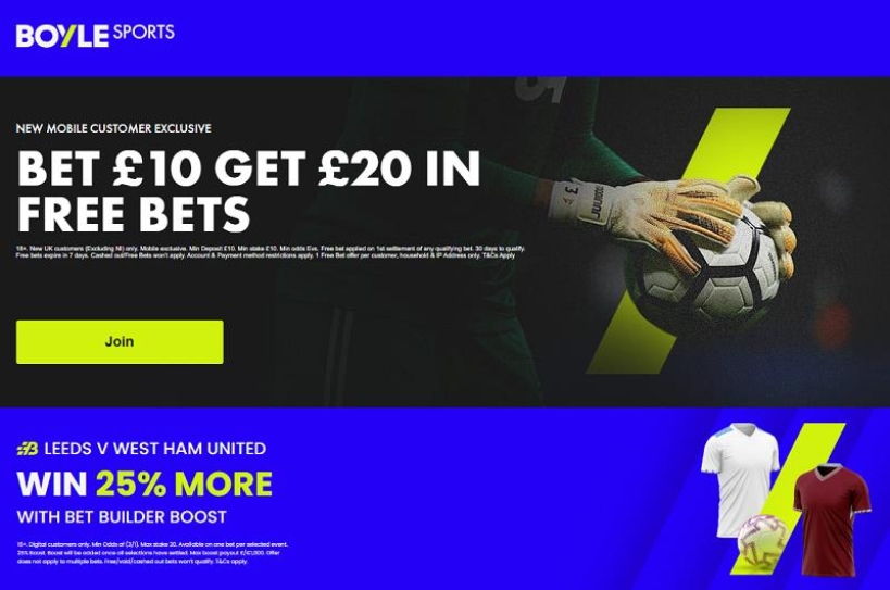 Leeds United vs West Ham Offer – Get A 25% Bet Builder Boost PLUS £20 ...