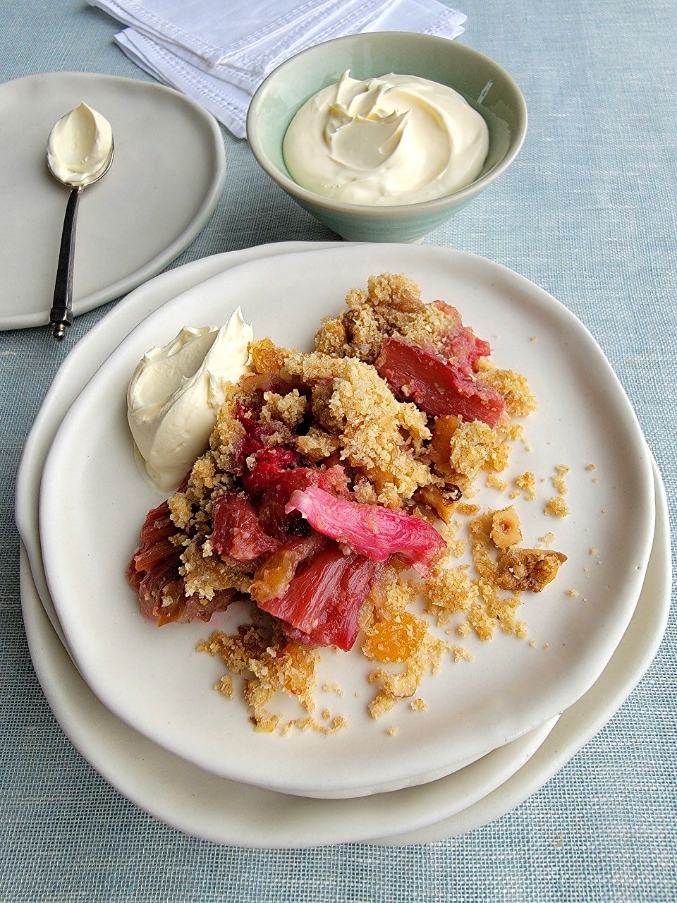 Nutty Rhubarb Crumble - Shared Kitchen