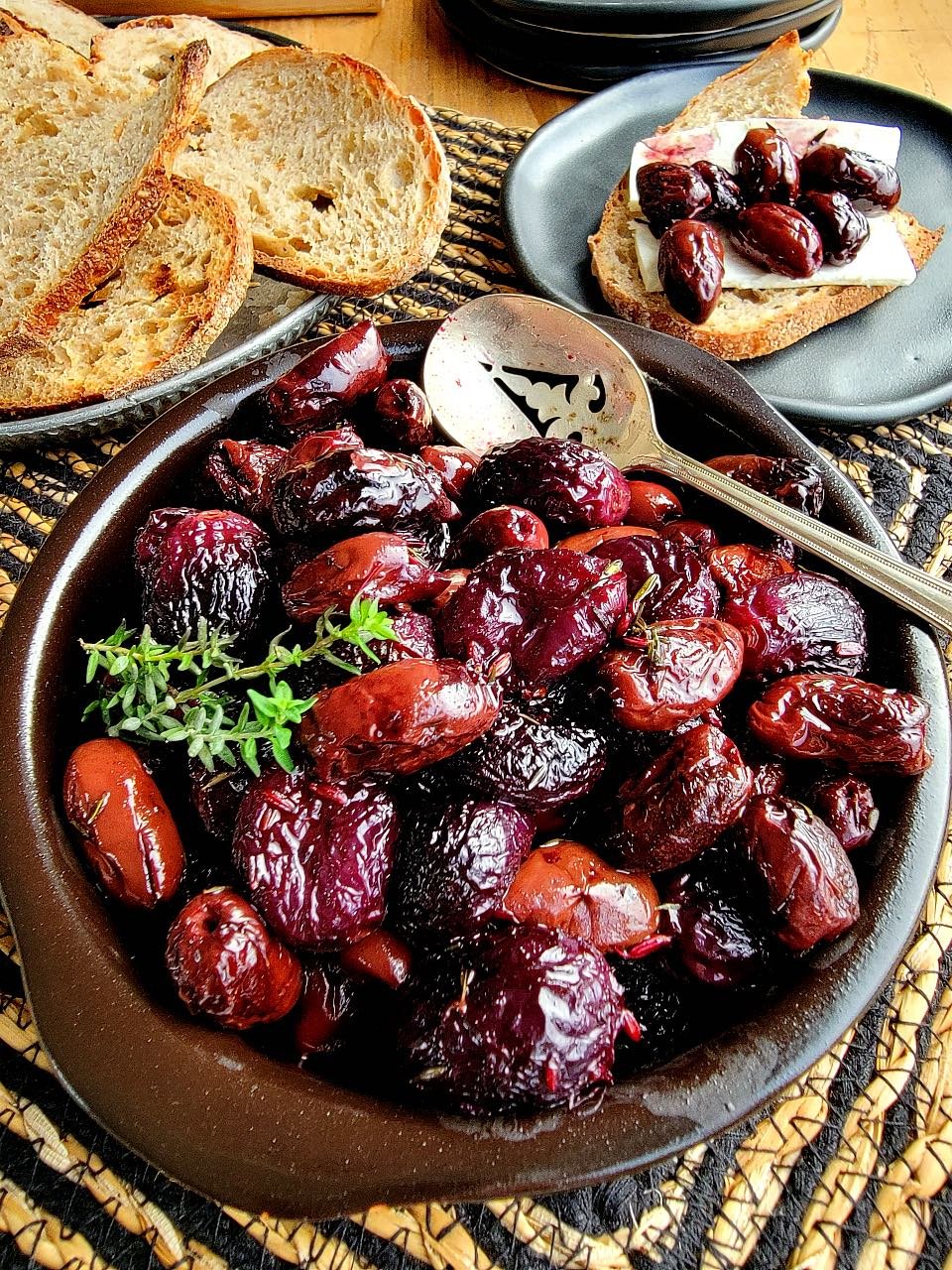 Roasted Kalamata Olives & Black Grapes - Shared Kitchen