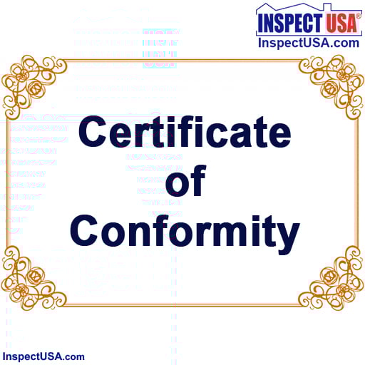 Certificate of Conformity | Inspect USA