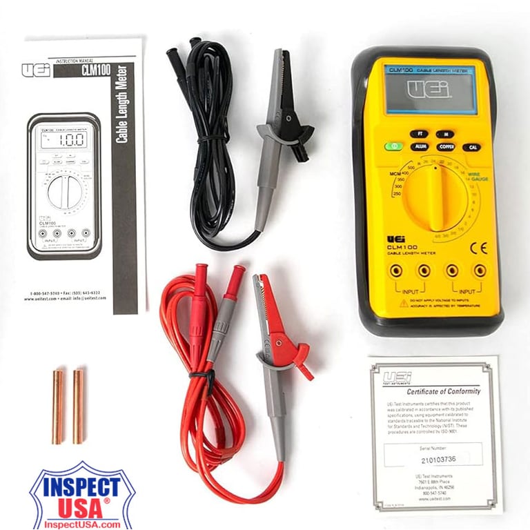 Cable/Wire Length Meter 30,000' 26-4/0 AWG (CLM100) with Case | Inspect USA