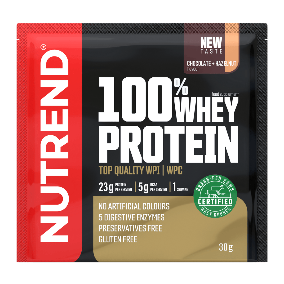 100% Whey Protein, 30 g, Chocolate & Hazelnut, Premium whey protein ...
