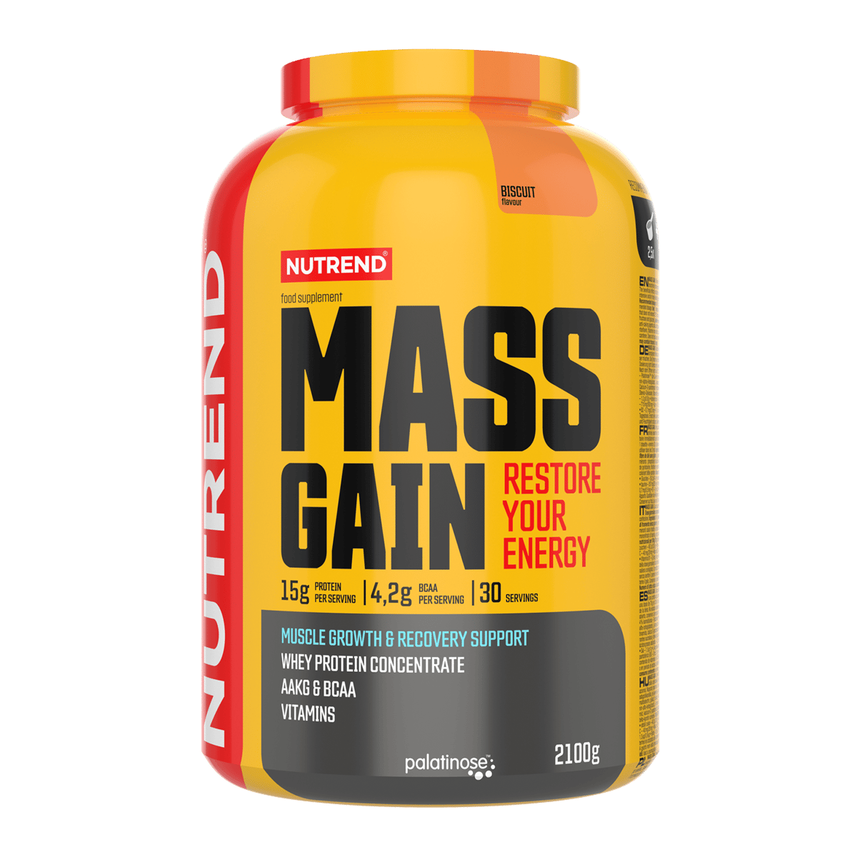 Mass Gain, 2100 g, Biscuit, Support regeneration and muscle growth ...