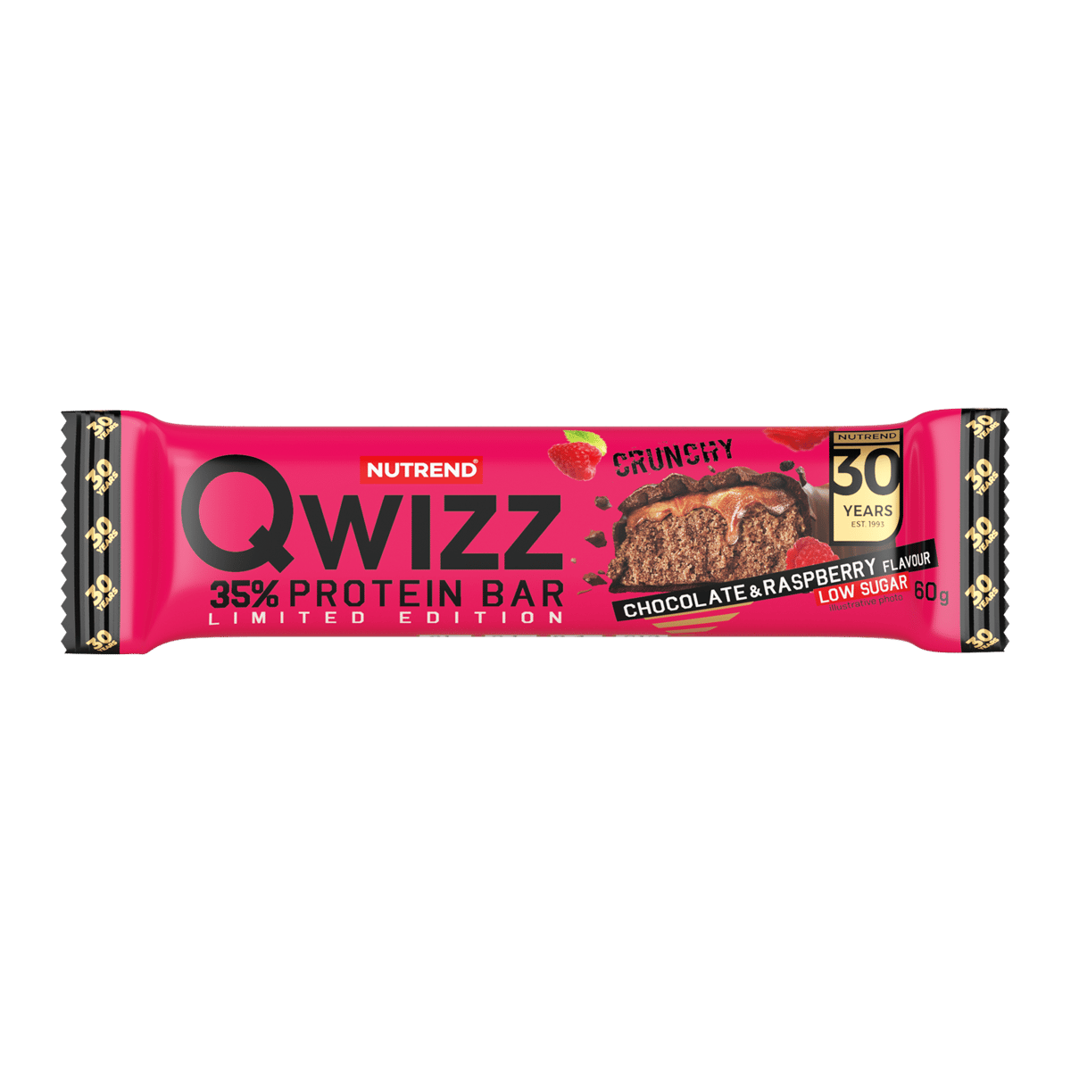Qwizz Protein Bar, 60 g, Chocolate & Raspberry, Protein Bars | Nutrend.eu