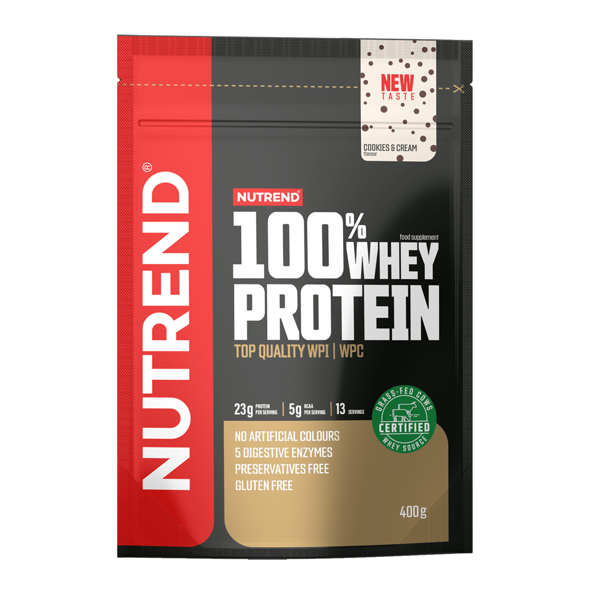 100% Whey Protein, 400 g, Cookies & Cream, Premium whey protein ...