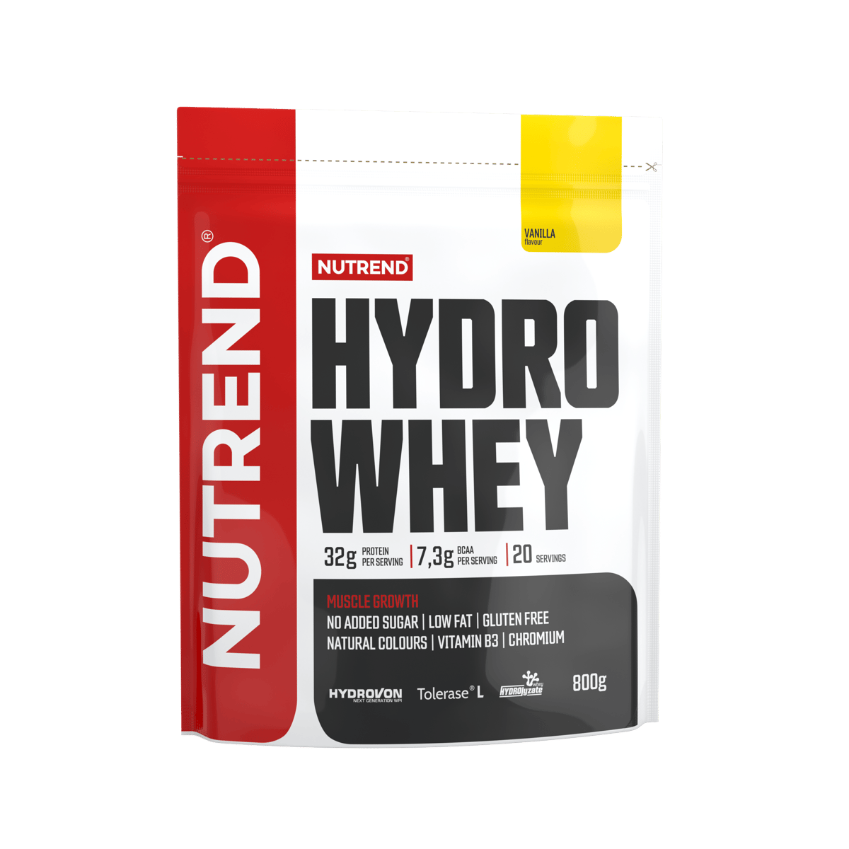 Hydro Whey, 800 g, Vanilla, Fast-absorbing native whey protein | Nutrend.cz
