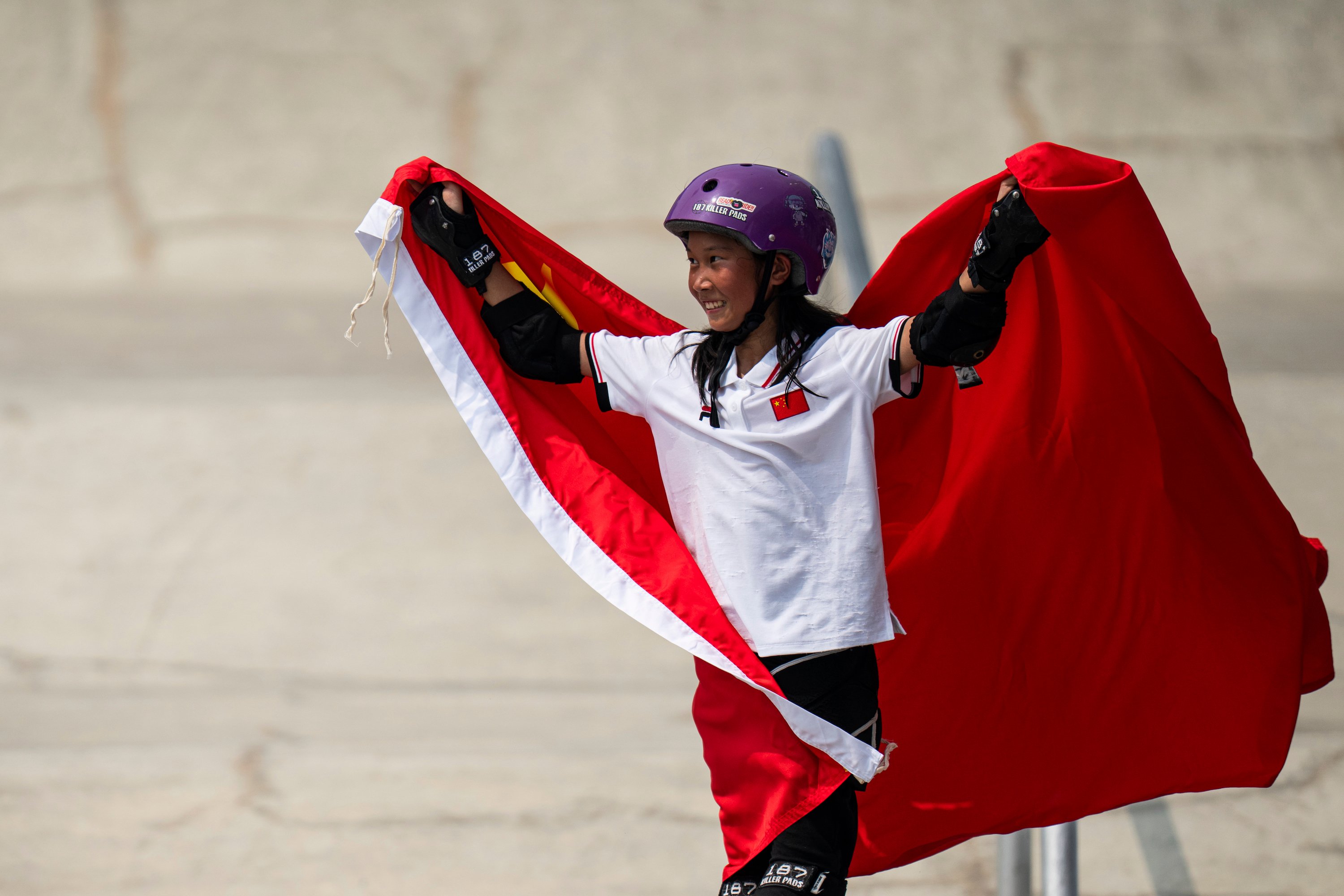 13-year-old Chinese skateboarder Cui Chenxi wins gold at the Asian Games and now eyes the Paris ...