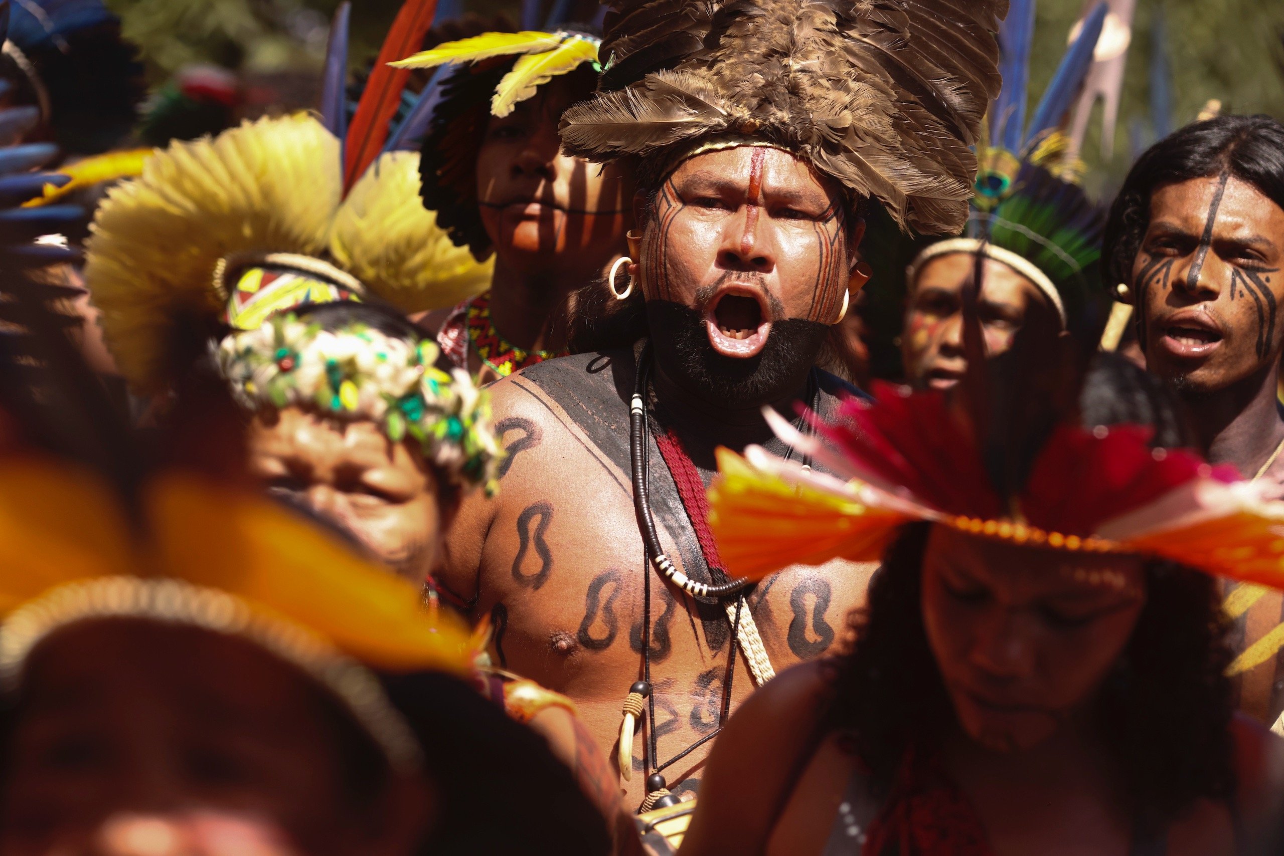 Indigenous groups gathering in Brazil’s capital to protest president’s ...