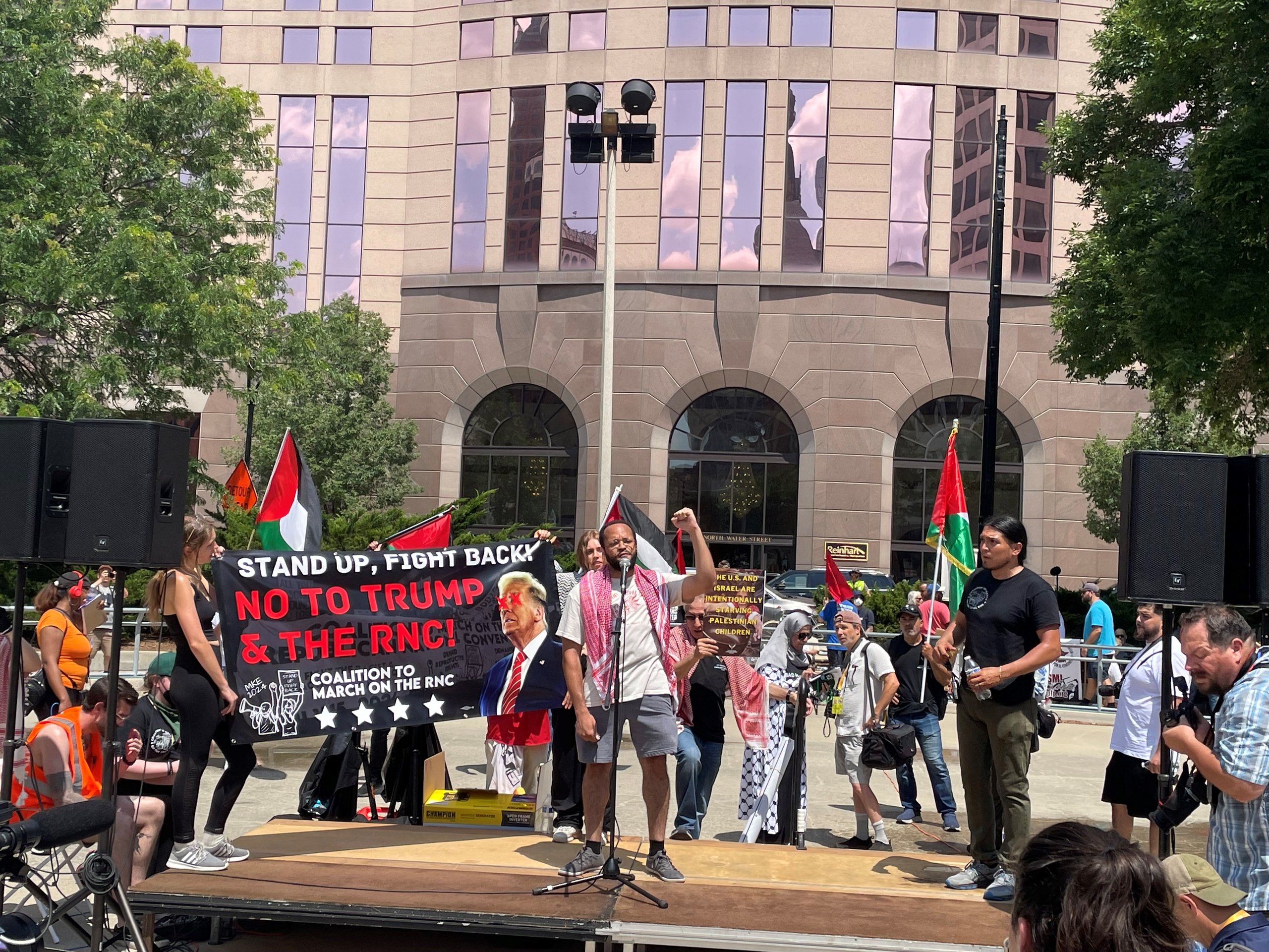 Protesters, conservative policy wonks portray divided America at RNC ...