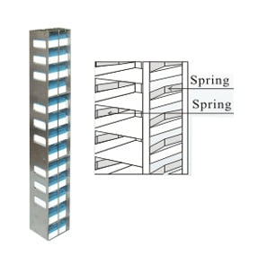 13 High Vertical Freezer Racks With 2 Inch Mini polycarbonate Boxes
