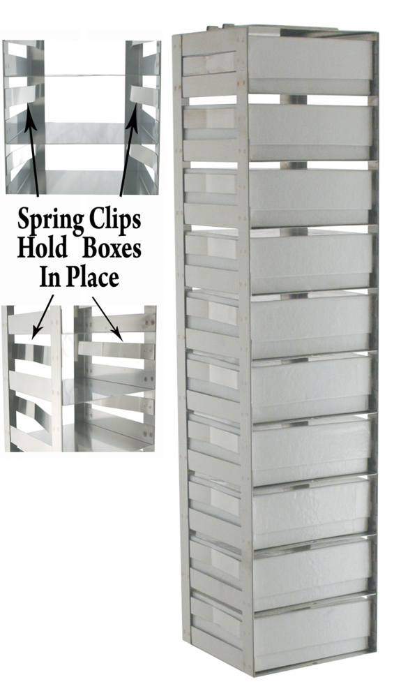 Vertical Freezer Racks With Spring Lock for 2 Inch Boxes With 81 Cell ...