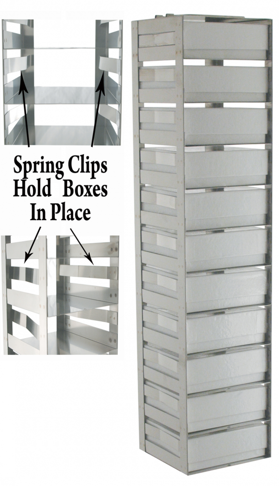 Vertical Freezer Racks With Spring Lock for 2 Inch Boxes With 81 Cell ...
