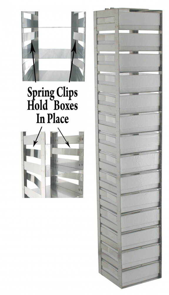 Vertical Freezer Racks With Spring Lock for 2 Inch Boxes With 100 Cell ...