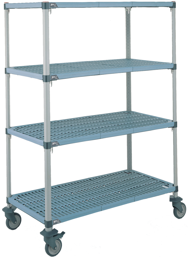 MetroMax Q® Polymer Stem Caster Cart - 18"(W) x 48"(L) - Open Grid ...