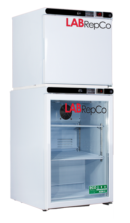 7 Cu Ft Combo Laboratory Glass Refrigerator & Manual Defrost Freezer