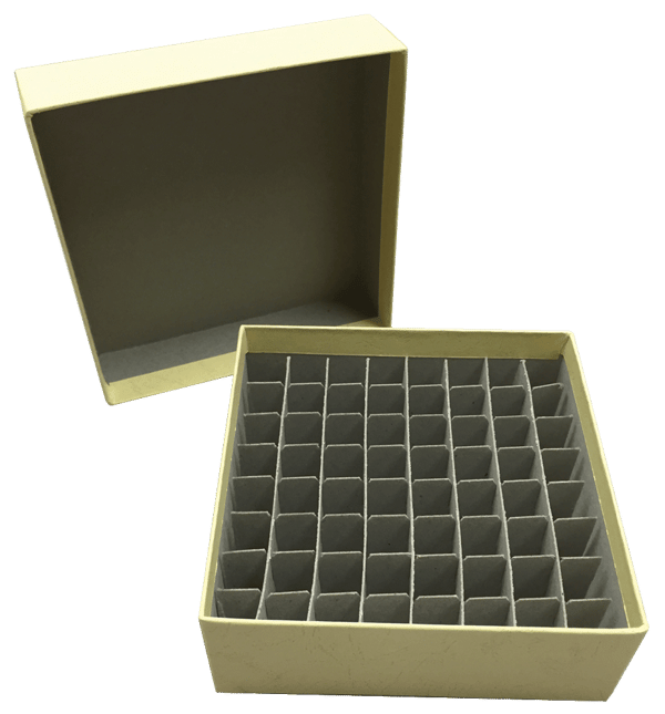 Standard Yellow 2" Fiberboard Boxes With 64 Cell Dividers (Qty of 50)