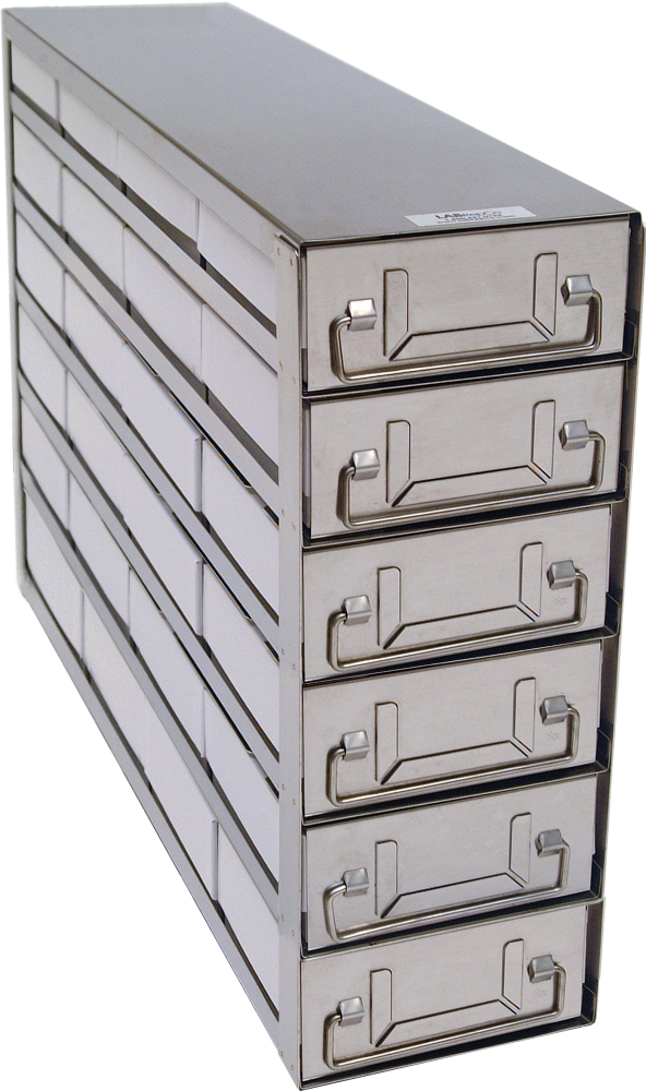 Upright Freezer Rack with Drawers with Cardboard 2" Boxes (81 Cell ...