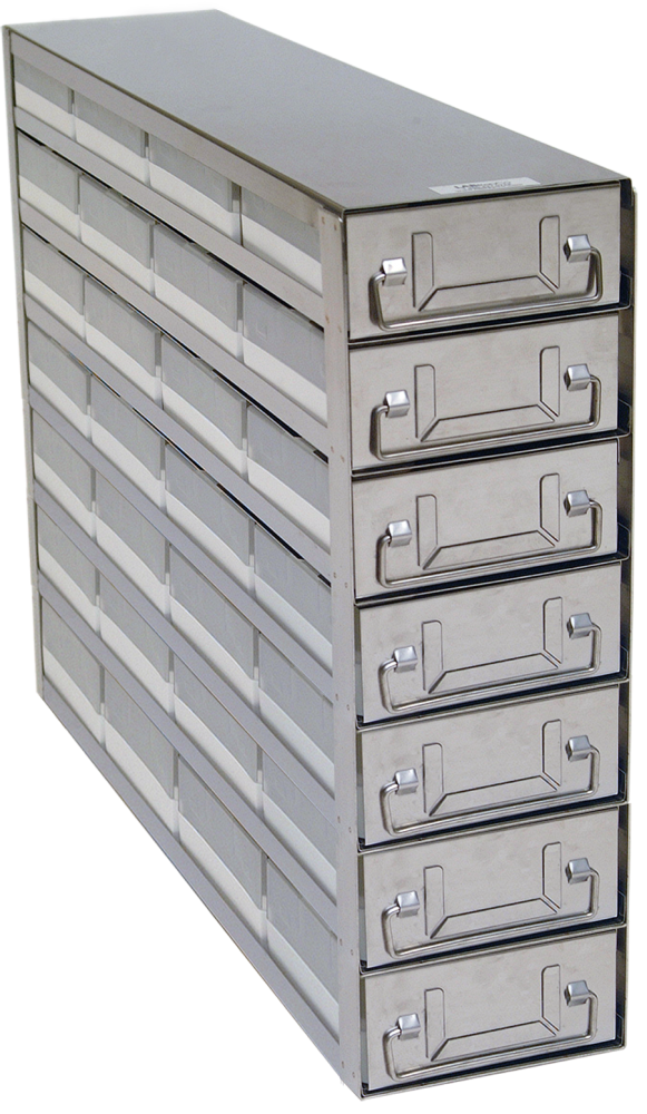 Upright Freezer Drawer Racks | 4 Deep x 7 High | 2" Polycarbonate Boxes