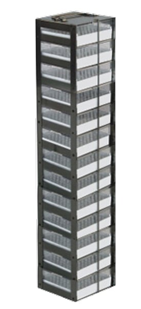 13 Box High Vertical Freezer Racks | 2" Polycarbonate Boxes & 81 Cells