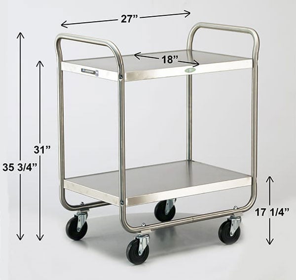 Lakeside 221 Tubular Frame Utility Cart with 3 Shelves | 500lbs Capacity
