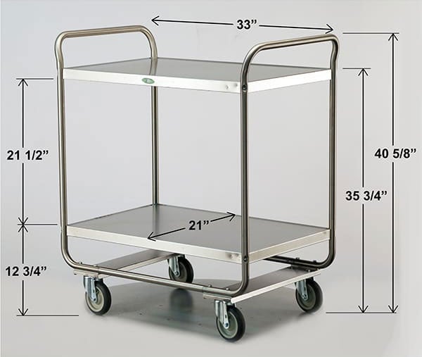 Lakeside 243 Tubular Frame Utility Cart with 2 Shelves | 500lbs Capacity