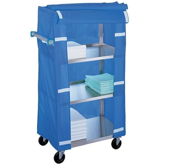Linen Cart With Cover | 4 Shelves | Blue Nylon Cover | Lakeside