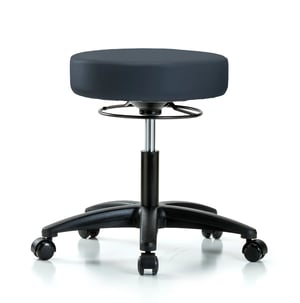 Vinyl Lab Stool with Back | Medium Bench Height with Seat Tilt, Chrome ...