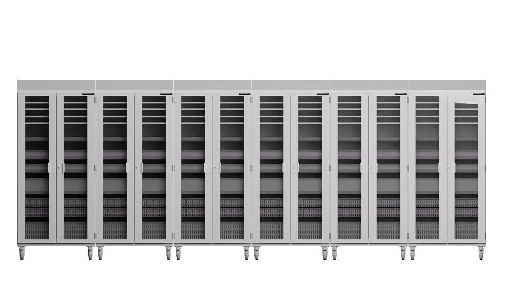 Everhutch CORECART Mobile Medical Cabinets | 2 Bay