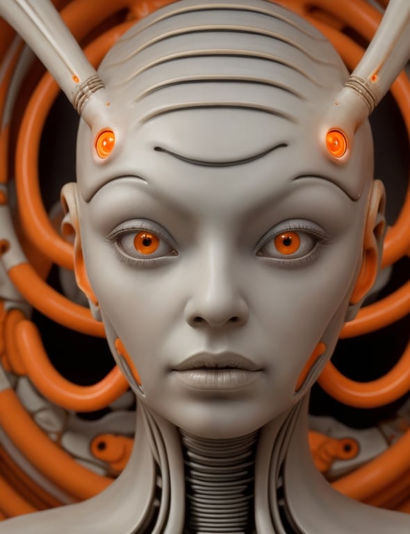 Minimalist Cyborg Alien #5 by AIStandby