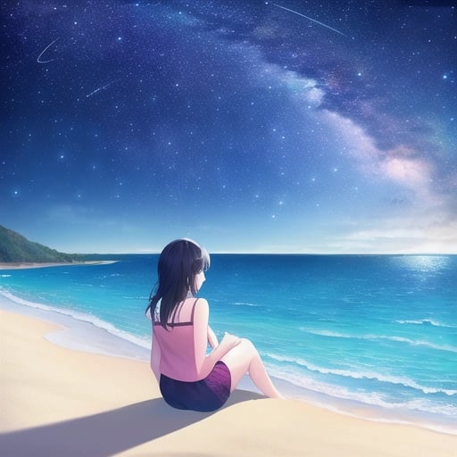 Beach - Anime style #3 by Sourav