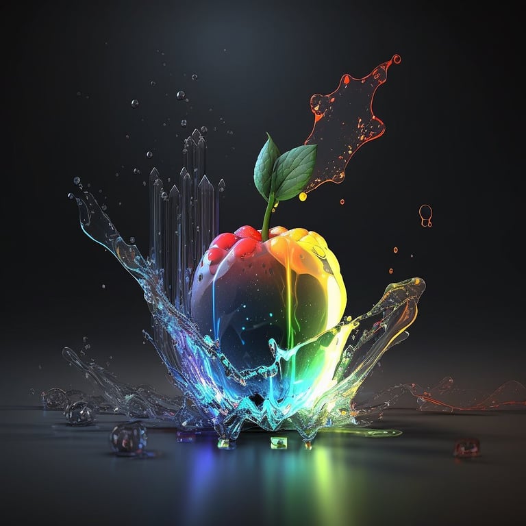 Fruits of the Prism 🌈🍏💜 #1 by Schopix AI Art