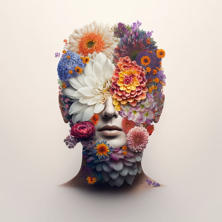 Flower Power III | Humanhead with some Flowers by Rob Ai One