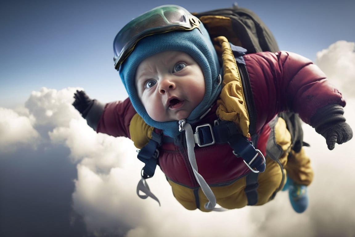 Skydiving babies #5 by Garry