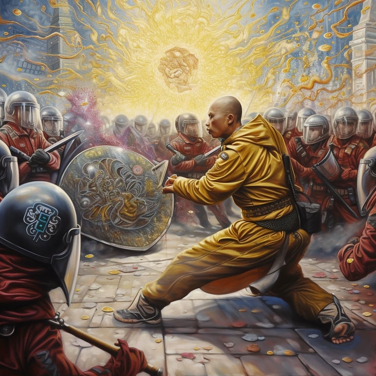 Monks clash with riot police by Anthony Gonzalez