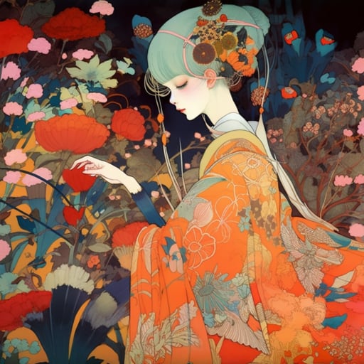 Japanese princess picture scroll by HO・KA・U