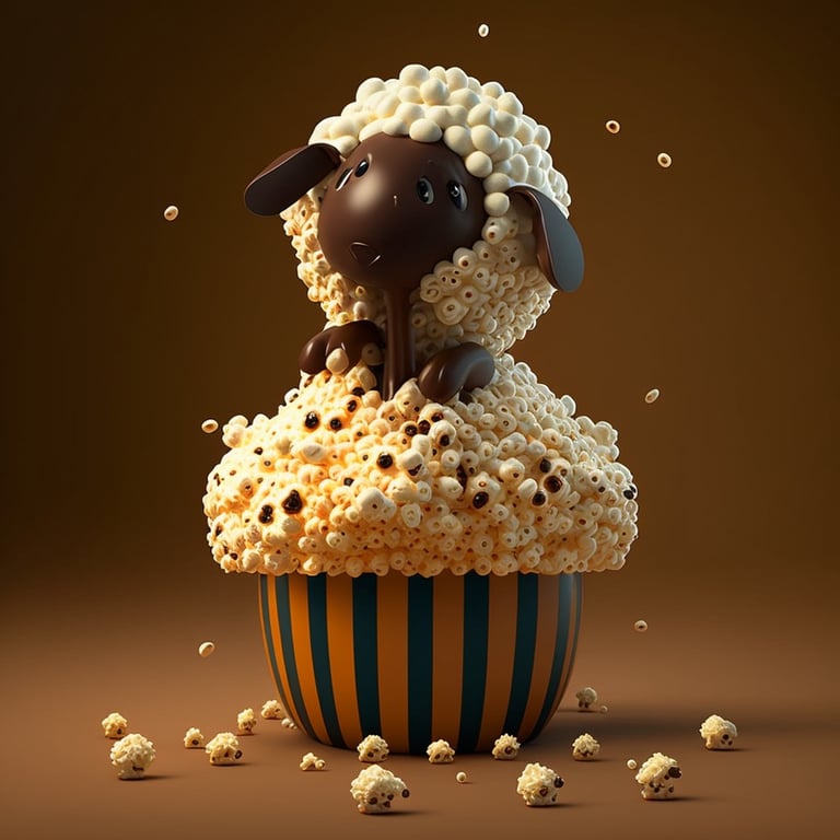 Chocolate Popcorn Sheep #5 by Arti The AI