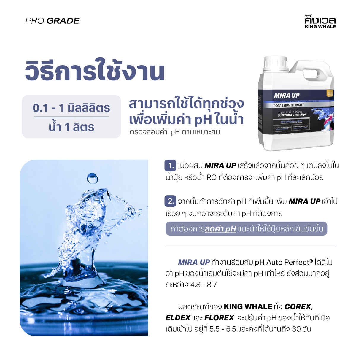 ไมร่า (MIRA) | ปรับสมดุลค่า pH, จากโพแทสเซียมซิลิเกต | KING WHALE ...