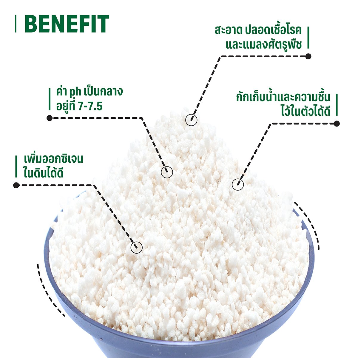 เพอร์ไลท์ 100 ลิตร 4-8มม. | Perlite 4-8mm 100L - GrowStuff Shop อุปกรณ์ปลูกต้นไม้