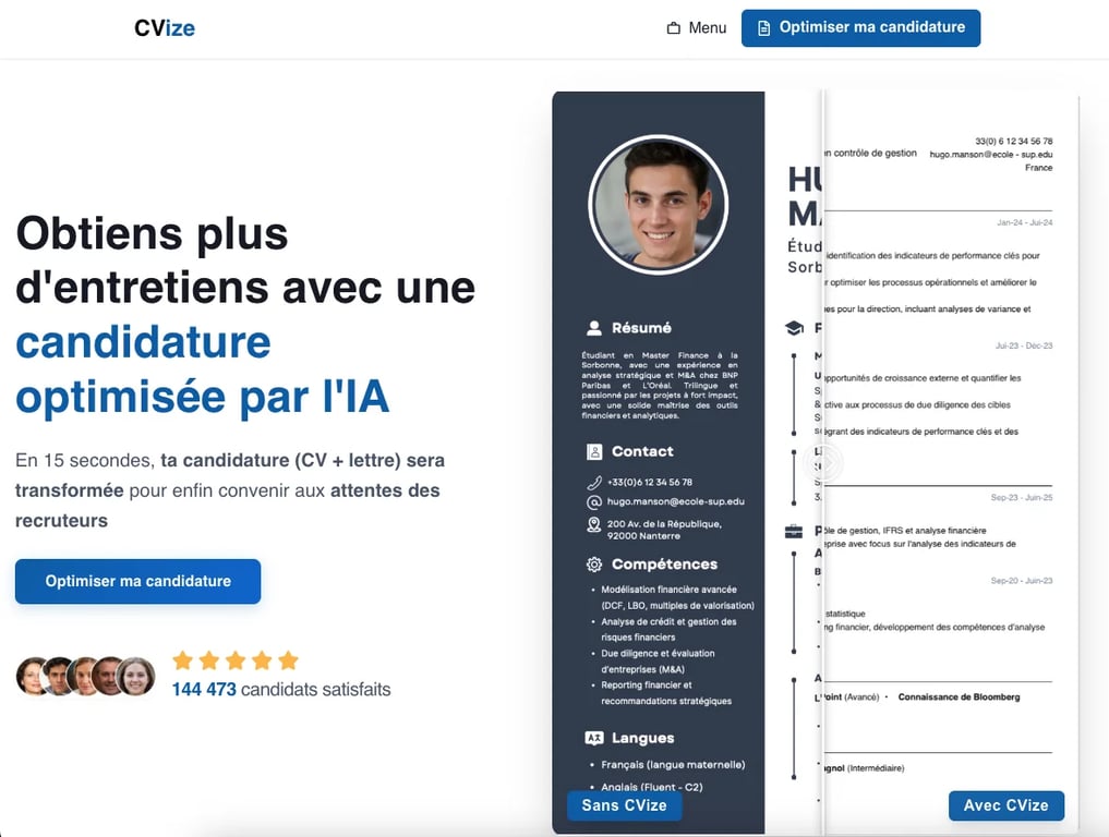 CVize - Améliorez vos candidatures avec l'IA