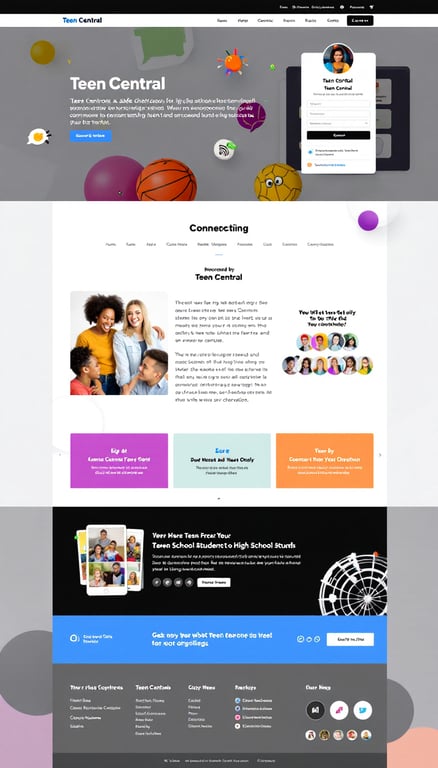 Design a one-page website for "Teen Central," a safe chatroom for high ...