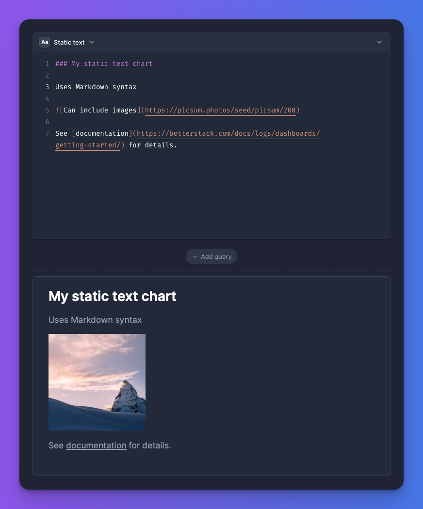 Get started with Dashboards | Better Stack Documentation