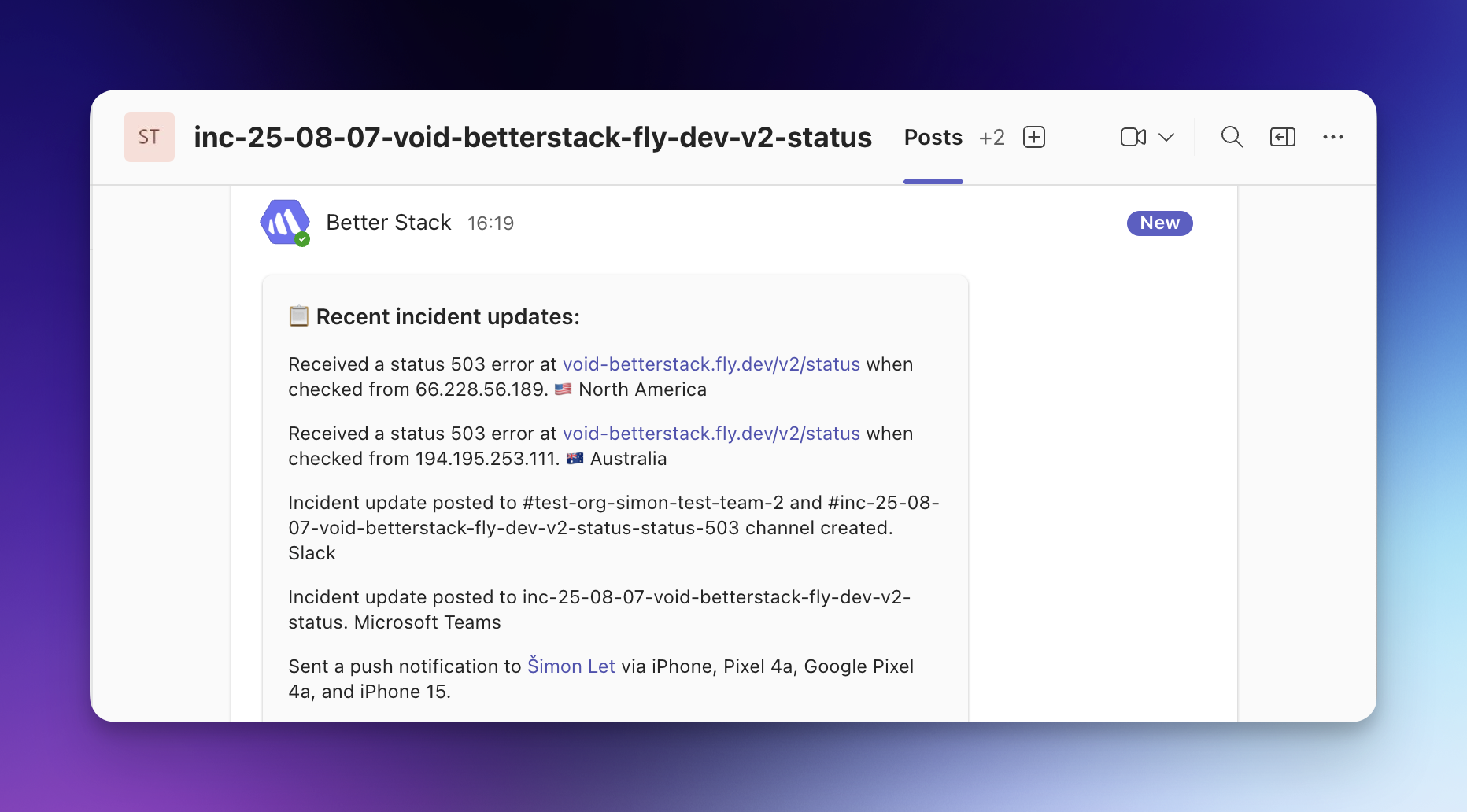 Changelog #11: Microsoft Teams integration | Better Stack