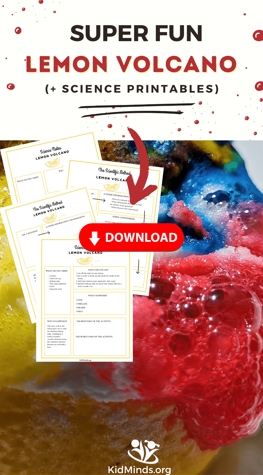 How to Make a Lemon Volcano (+ Printables) | KidMinds